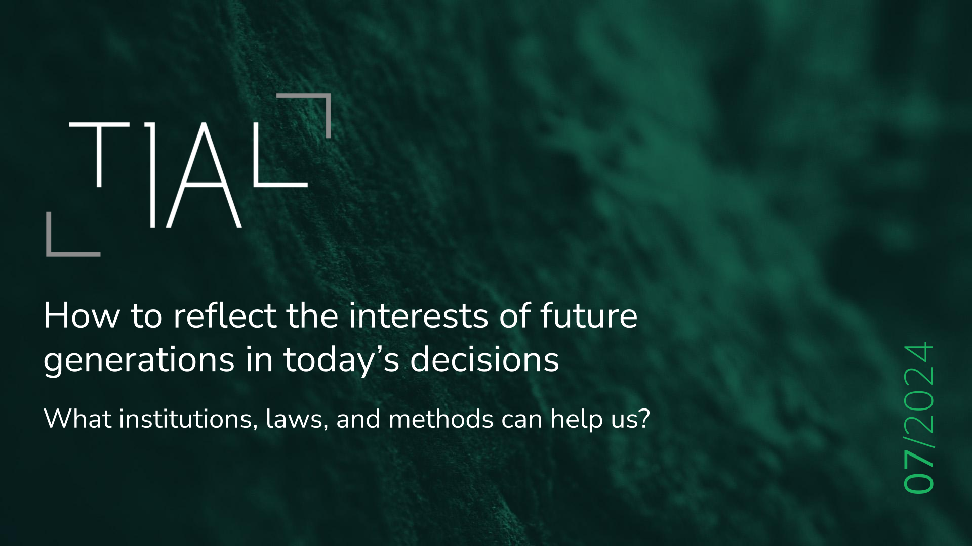 How to reflect the interests of future generations in today’s decisions ...